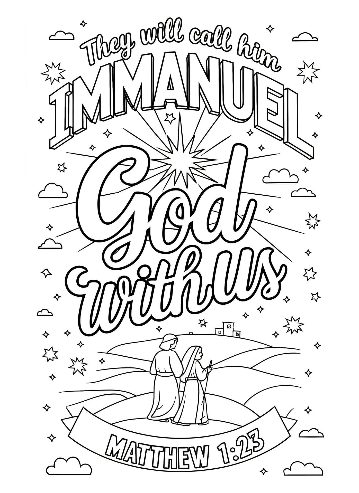 Christmas Nativity Story - Free Colouring Pages