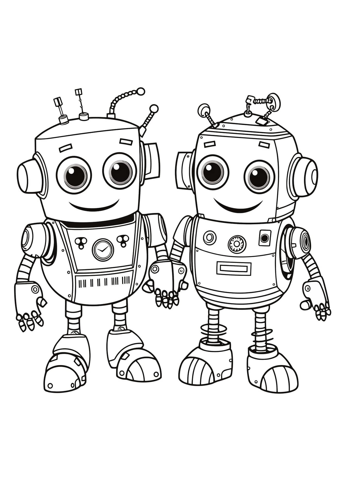Robots - Free Colouring Pages