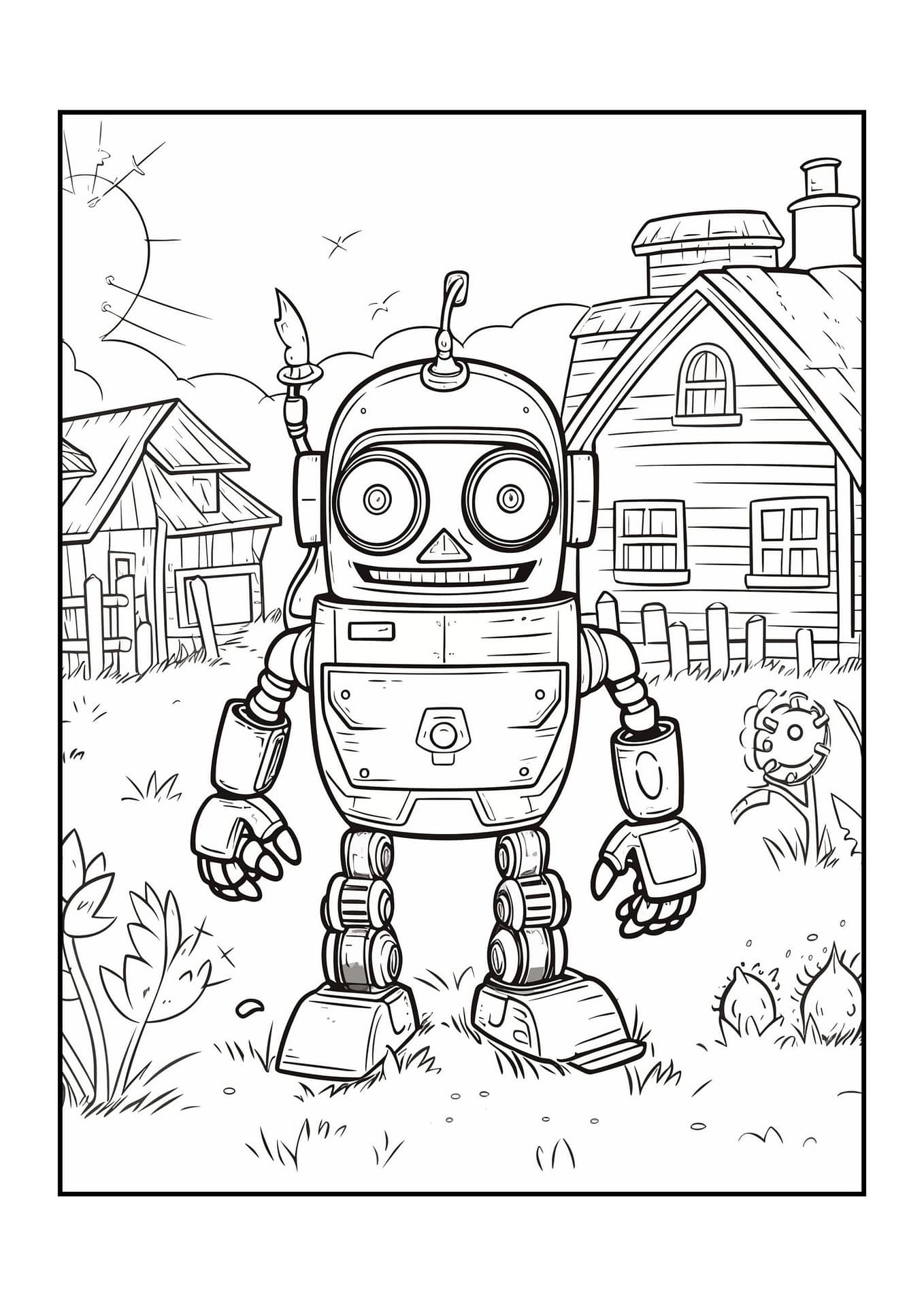 Robots - Free Colouring Pages