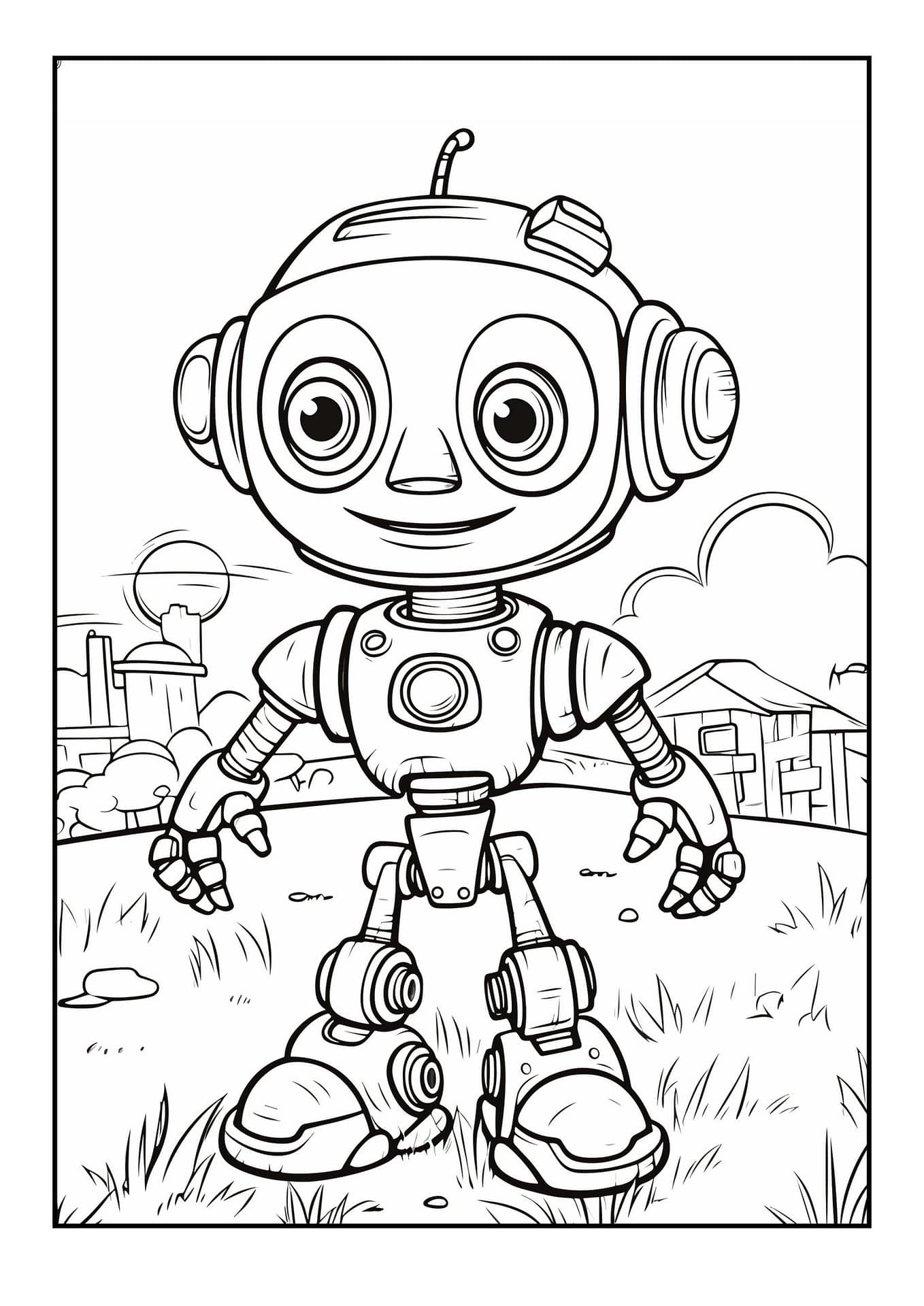 Robots - Free Colouring Pages