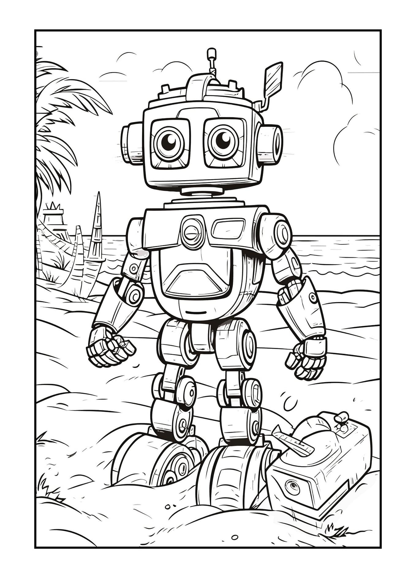 Robots - Free Colouring Pages