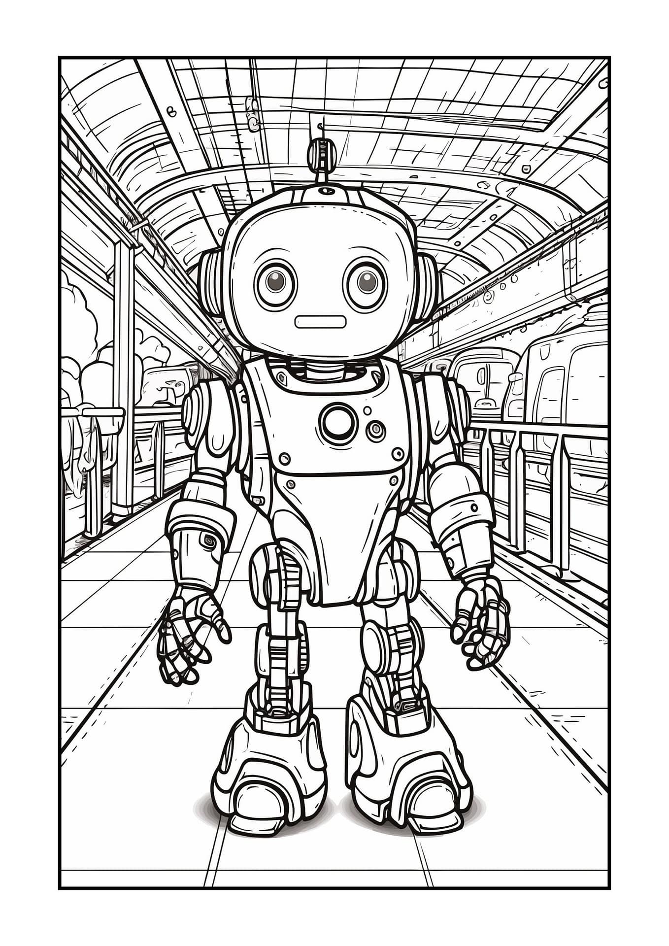 Robots - Free Colouring Pages