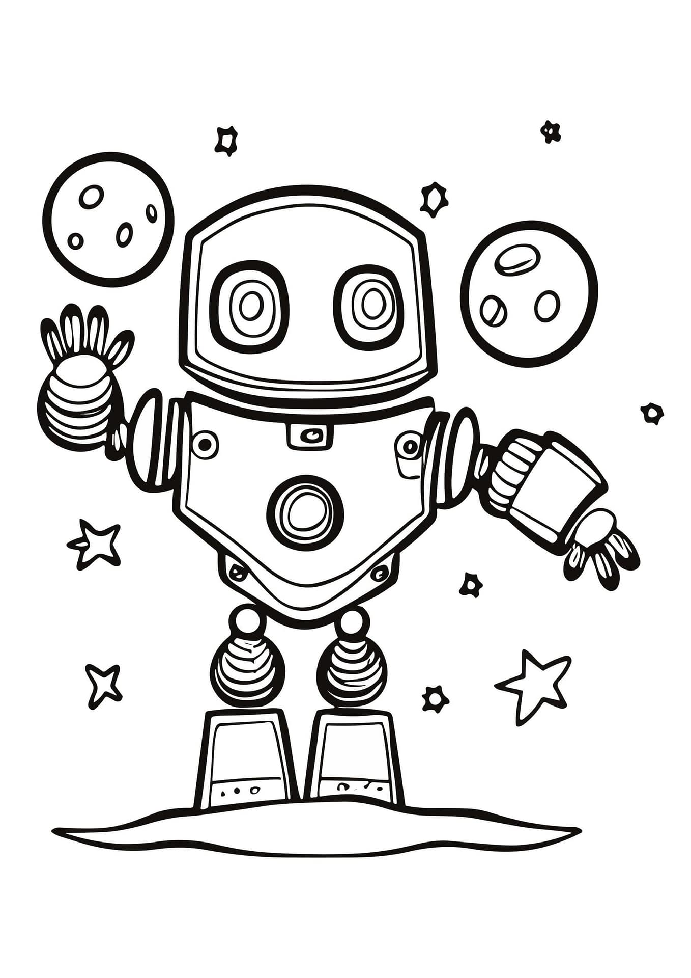 Robots - Free Colouring Pages